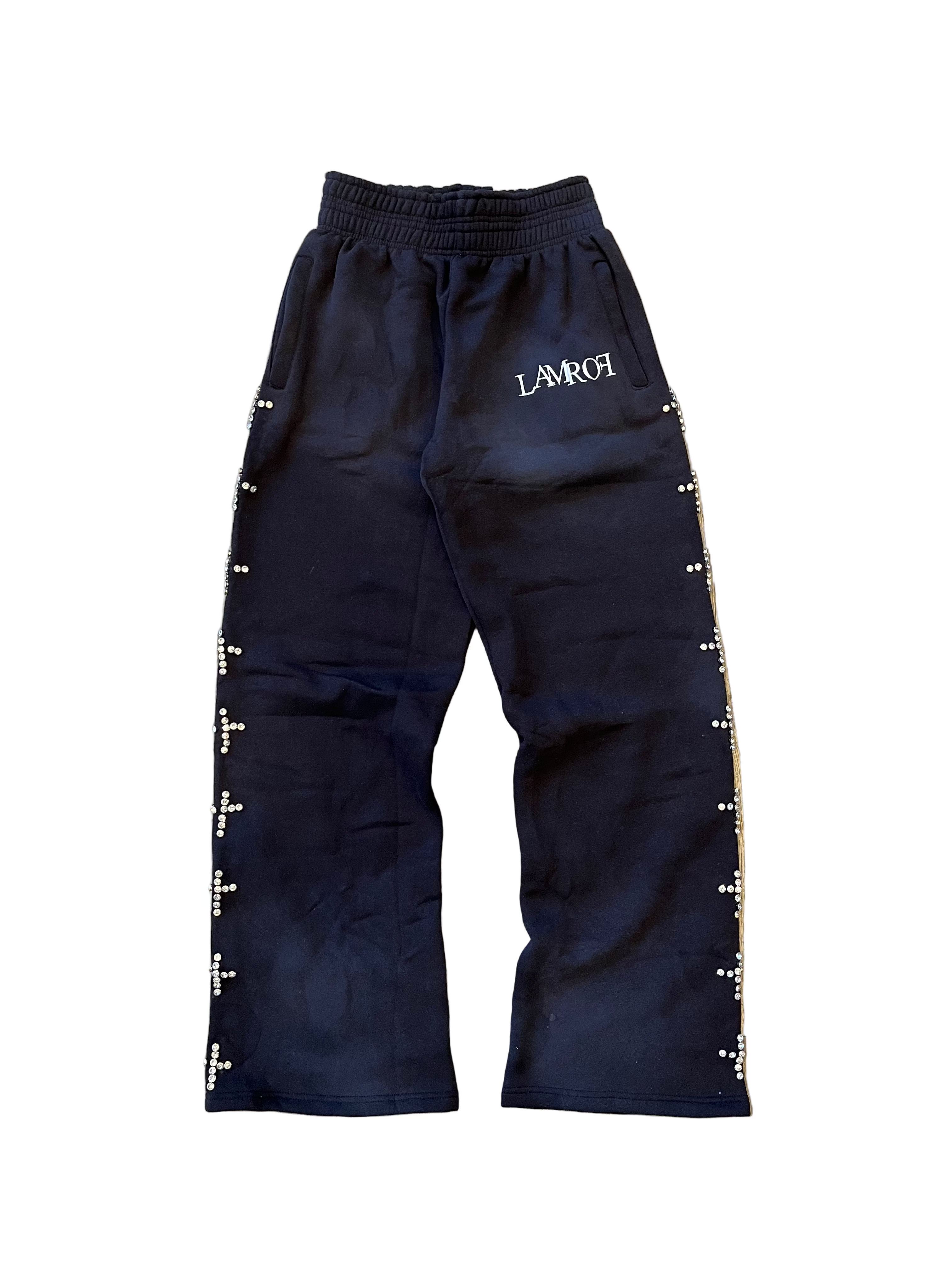 Lamrof Diamond Cross Sweats Black – Hypeclinic
